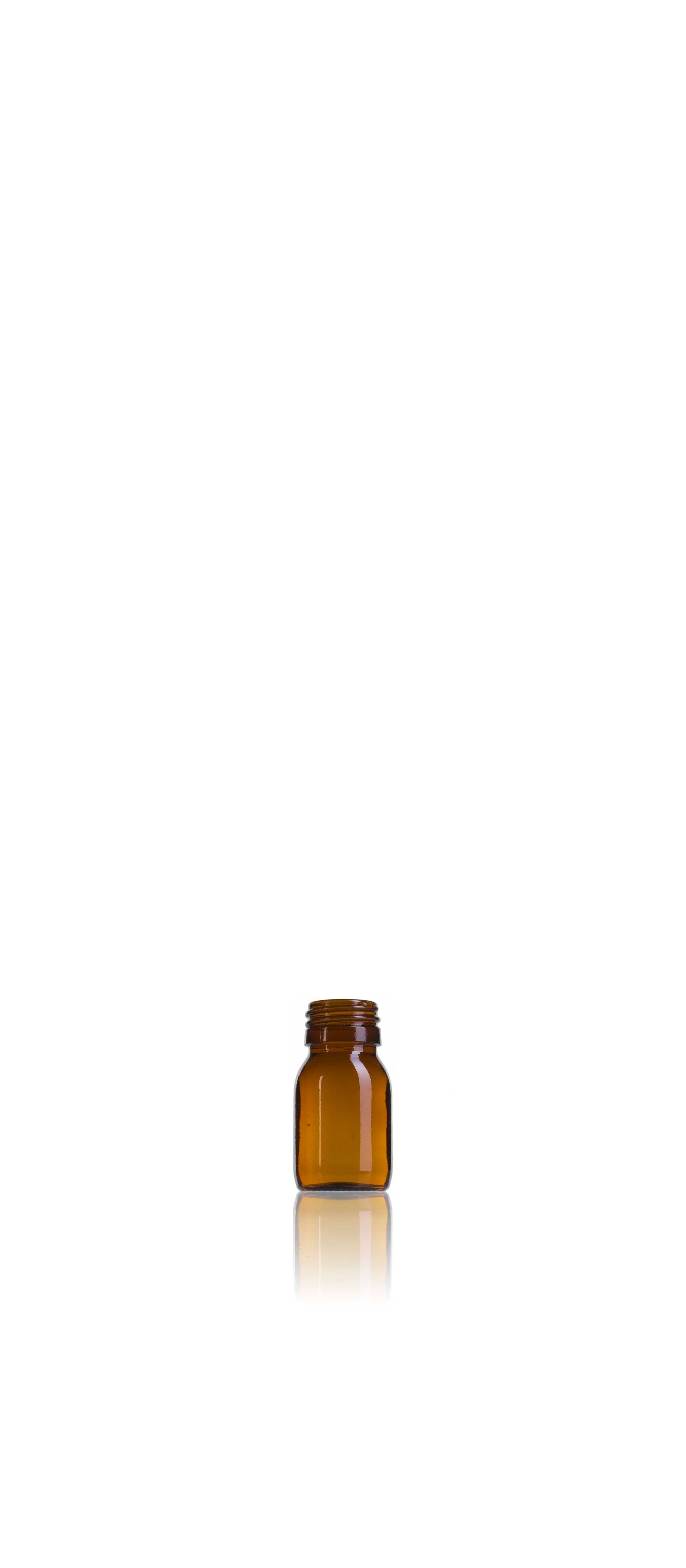 Botella de vidrio Topacio Ambar 30 ml Pilfer Proof 28