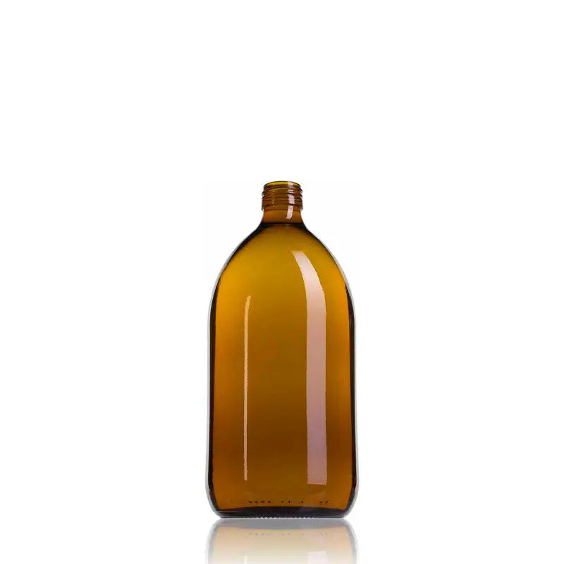 Botella de vidrio Topacio Ambar 1000 ml Pilfer Proof 28